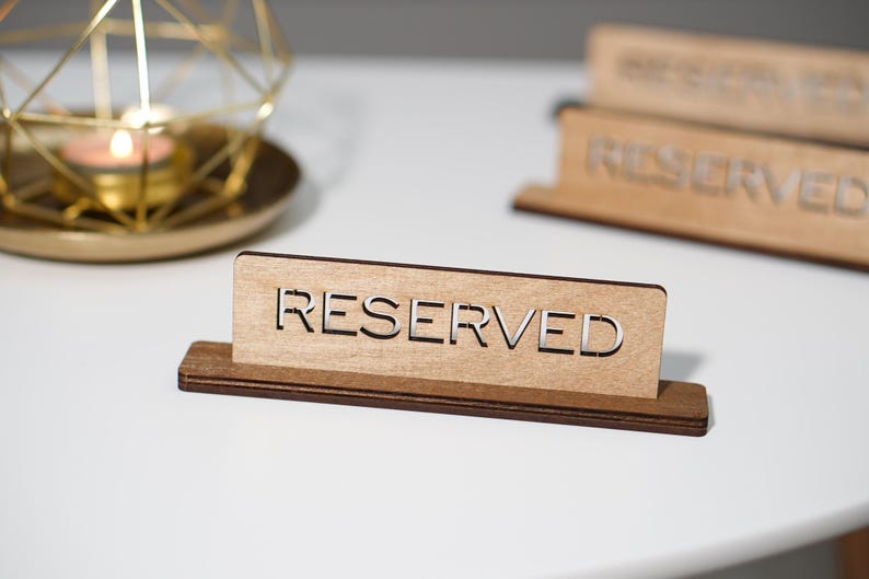 Wooden Reserve Sign, Reserved Table Sign, Reserved Sign, Table Number ...