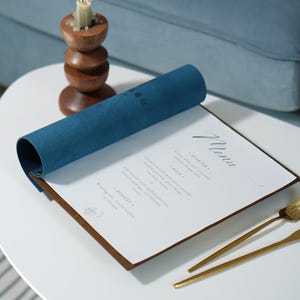 Embossed Logo Leather Menu Folder: Vintage Wood Menu Board - Etsy