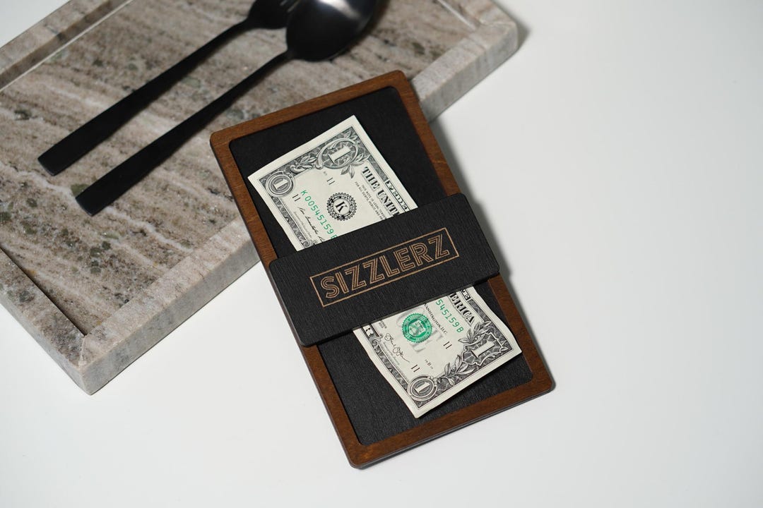 Wooden Check Presenter, Pizzeria Receipt Holder, Server Checkbook With ...