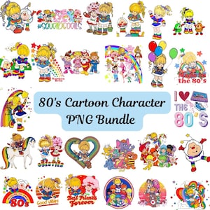 80s Cartoon Character PNG Bundle, Retro Sublimation Designs (digital ...