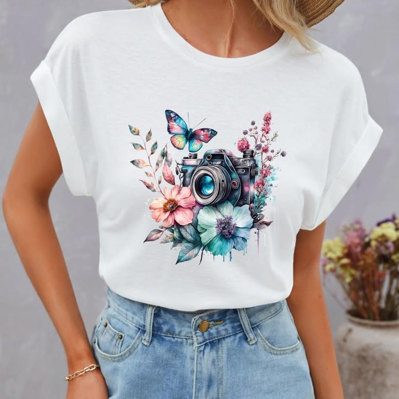 Floral Vintage Camera PNG Bundle | Photographer Sublimation Clipart ...