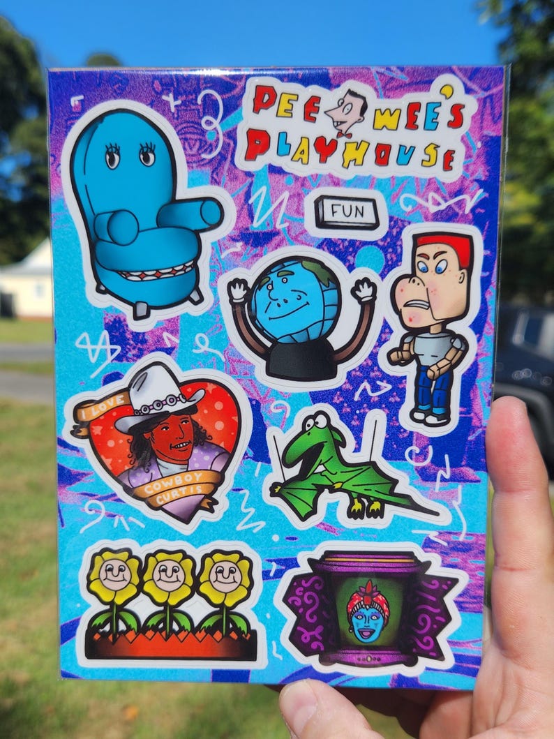 Pee-wee's Playhouse Sticker Sheet - Etsy