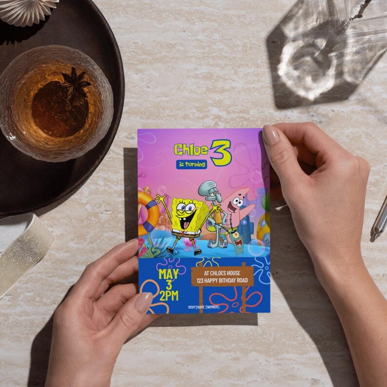 Spongebob Birthday Party Invitation Personalized | Fun Under the Sea ...