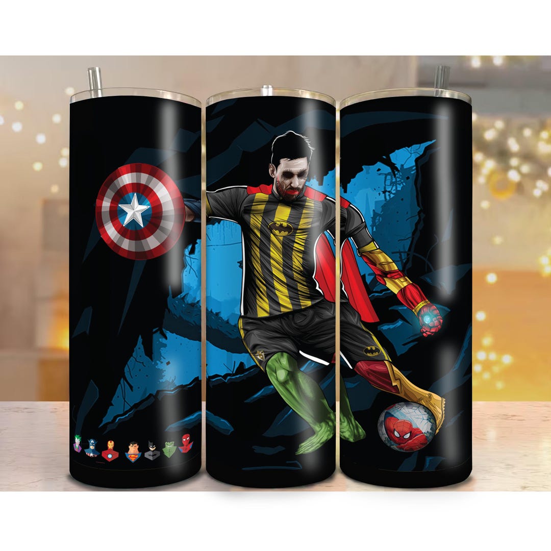 Lionel Messi Argentina Tumbler Wrap Digital Sports Art With Iconic Blue ...