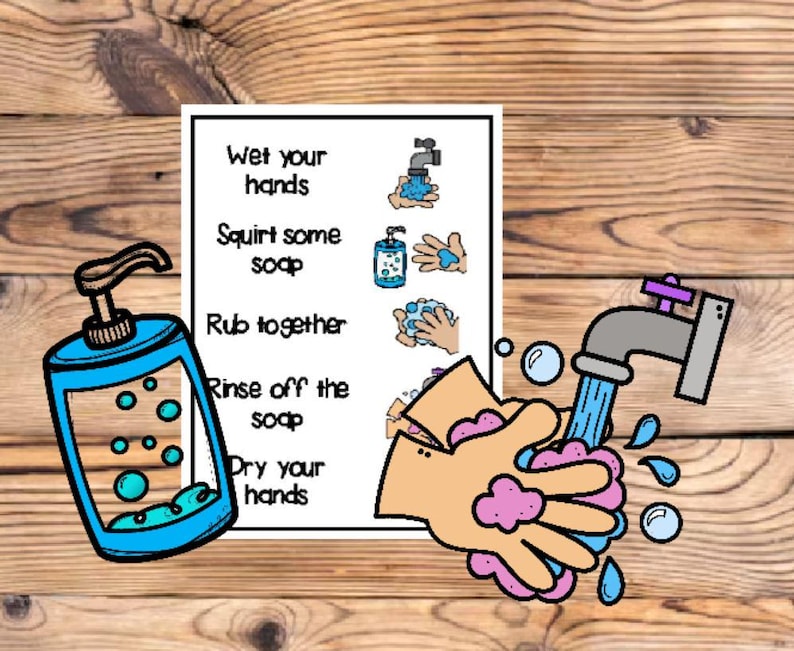 Washing Hands Poster and Cards - Etsy