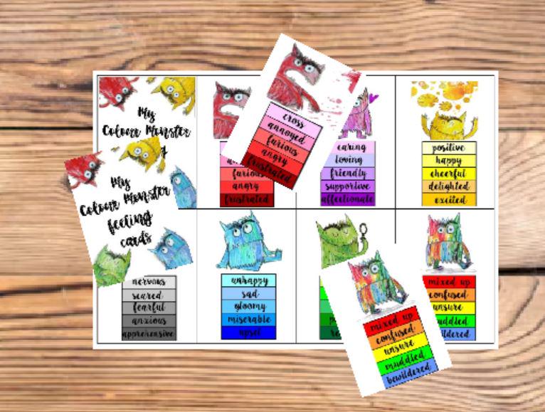 Colour Monster Feelings Cards - Etsy