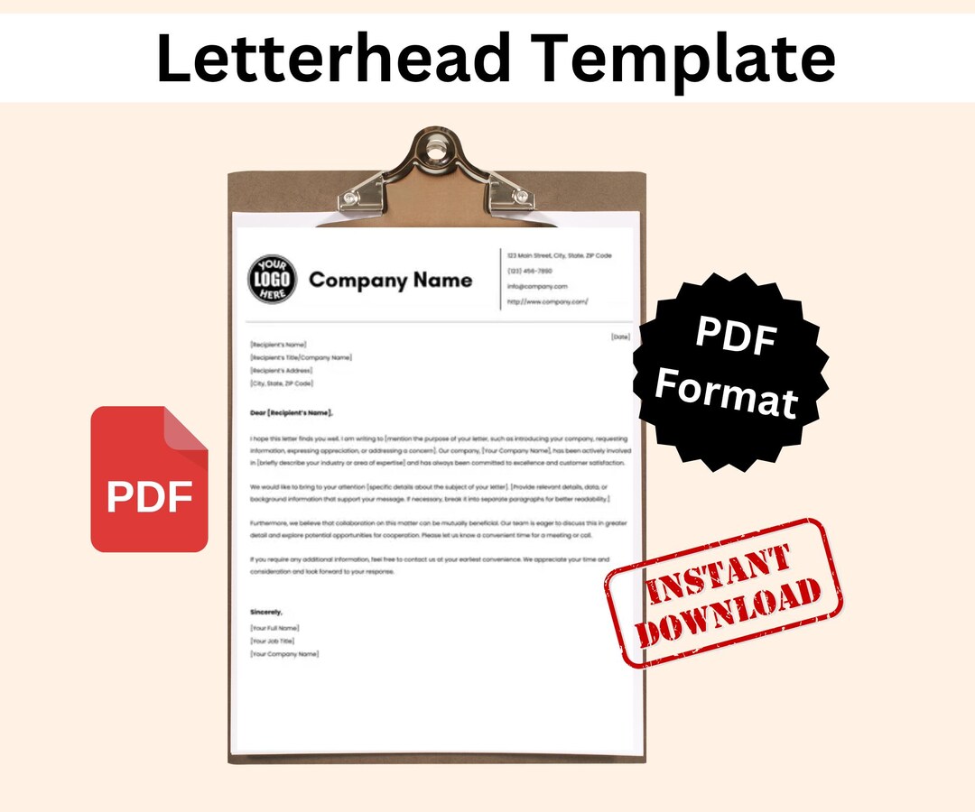 Editable Business Letterhead Template: Modern Company Logo Form (canva ...