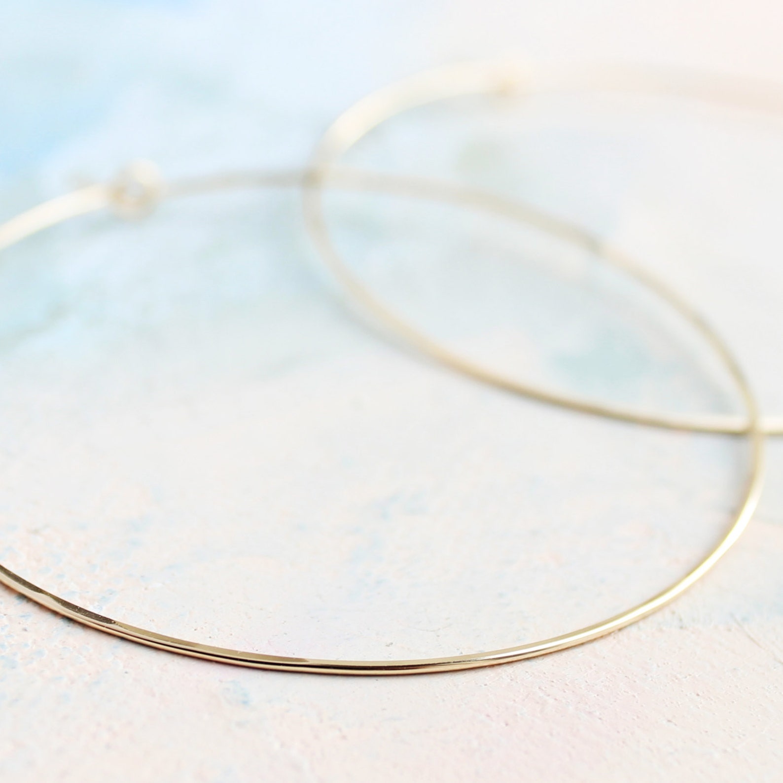 Thin Gold Hoops, Extra Large Hoop Earrings 2.5", Gold Earrings, Large Gold Hoops, Gold Circle ...