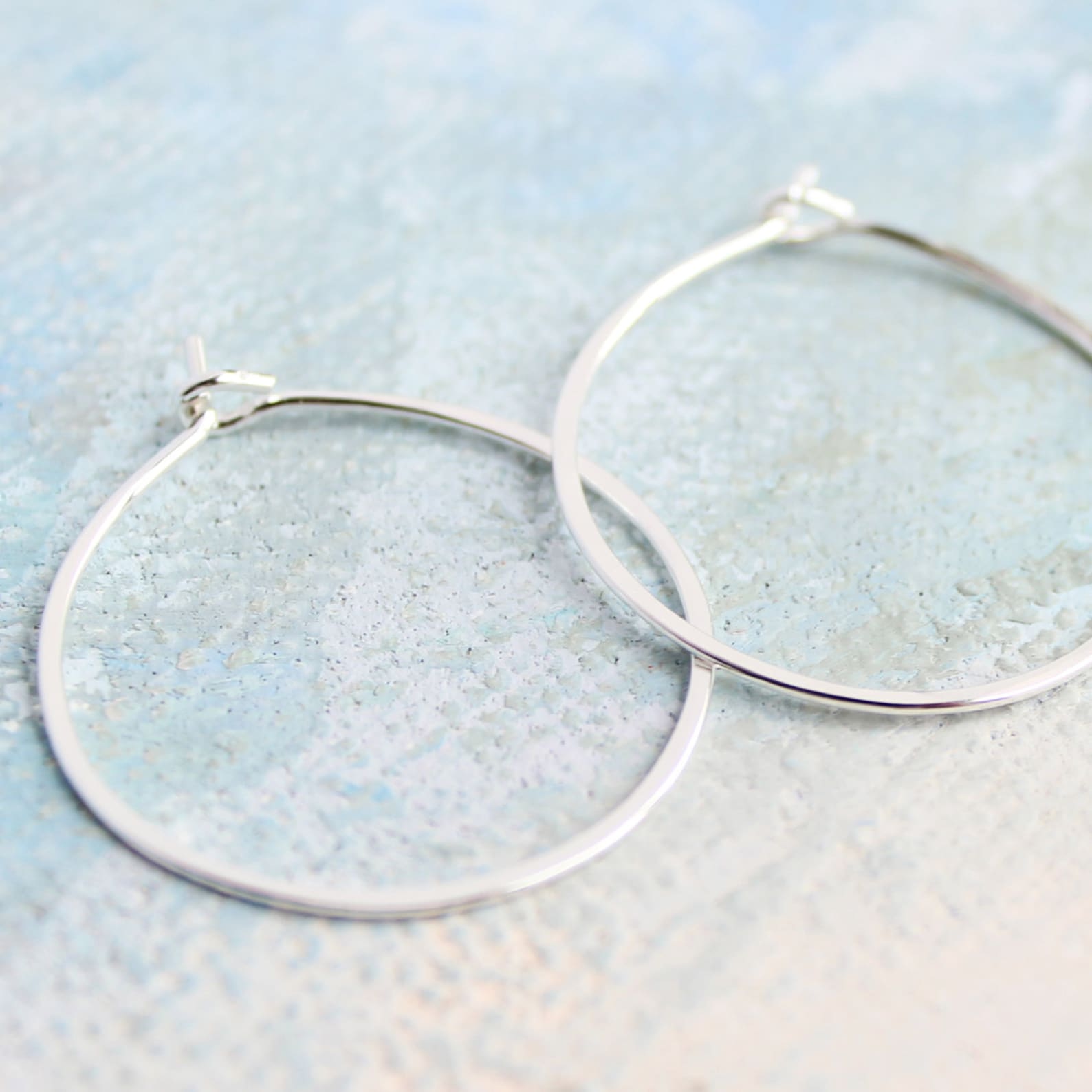 Silver Hoop Earrings Small Sterling Silver 1 Thin Silver - Etsy