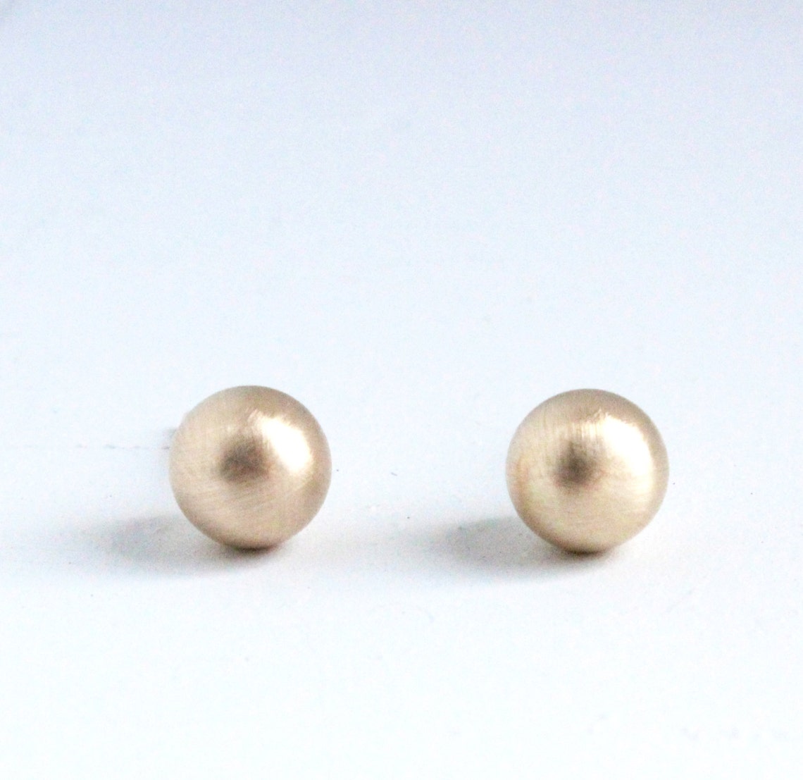 Matte Gold Stud Earrings ( 6 Mm ) Handmade Jewelry - Perfect Gold Post ...