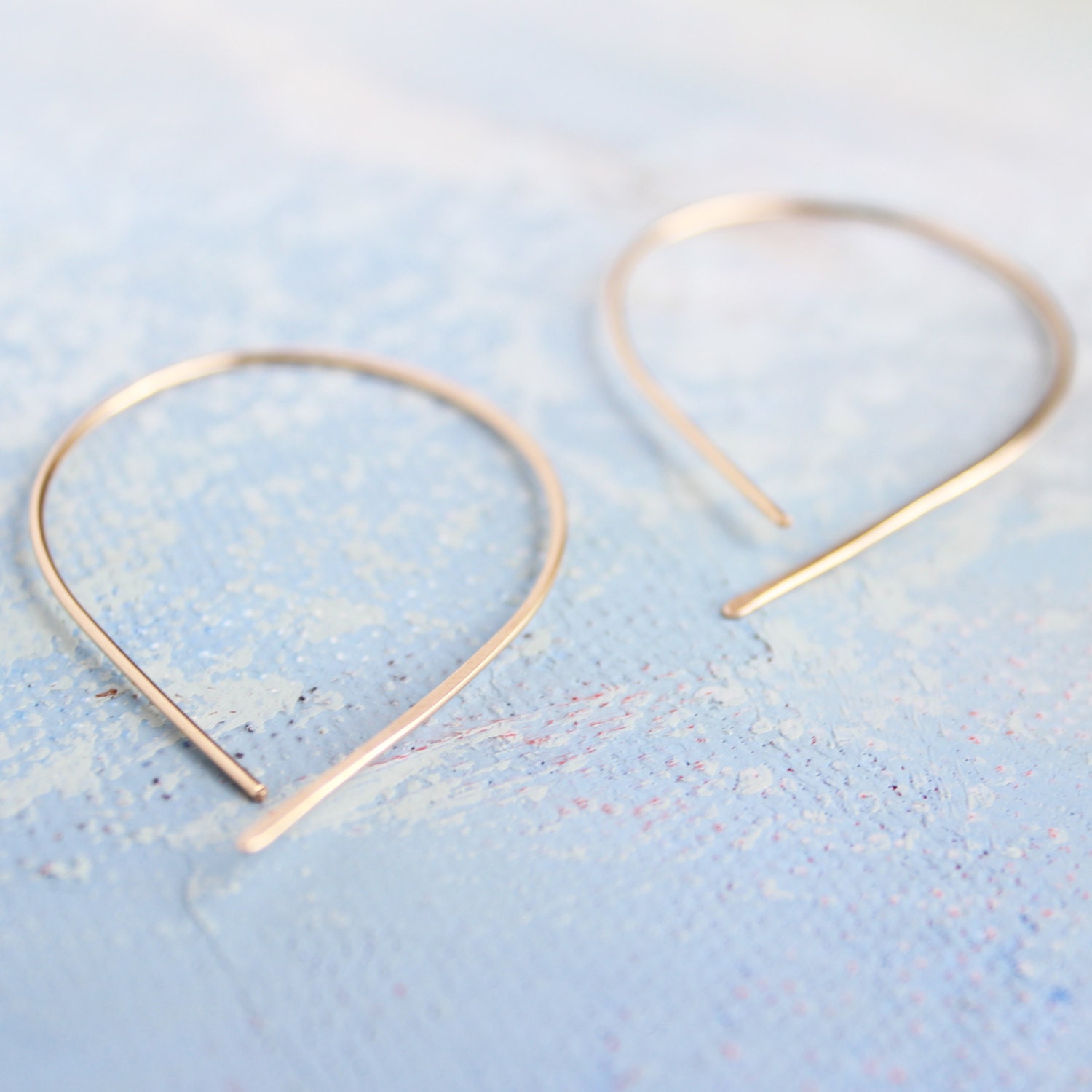 Open Hoop Earrings Gold Teardrop Hoop Earing Thin Hoop | Etsy