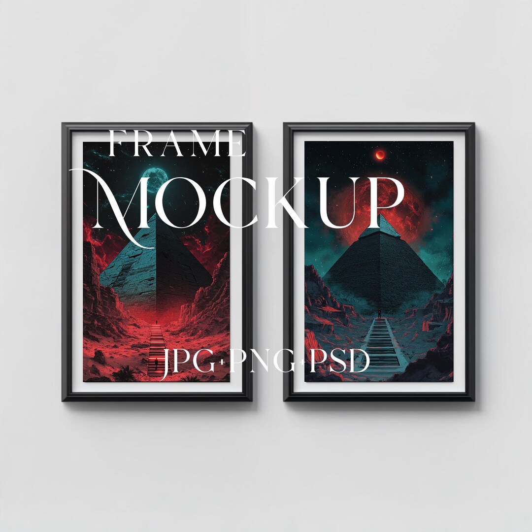 Two Frames Mockup, 2 Frames Mockup, 2 Vertical Frames, Two Frames ...