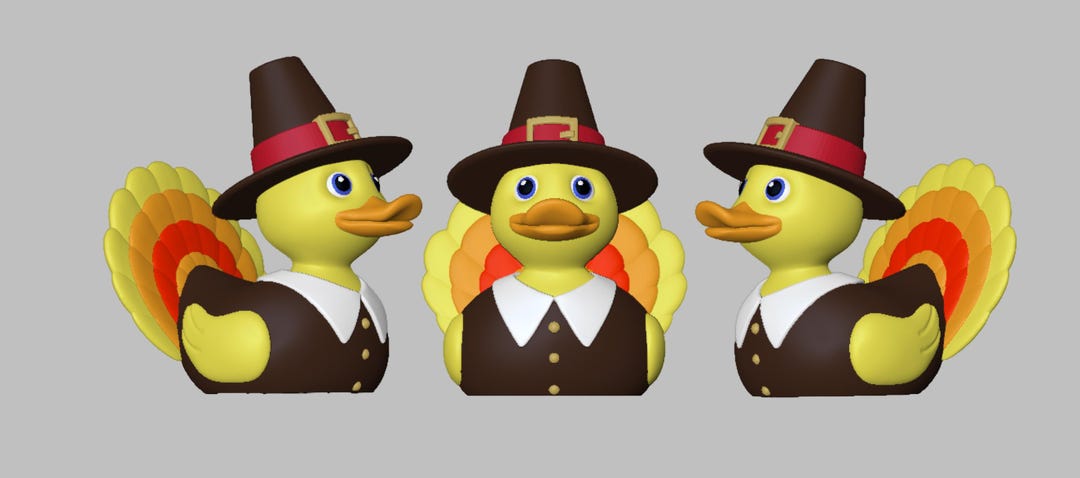 Pilgrim Thanksgiving Duck Figure Toy - Etsy