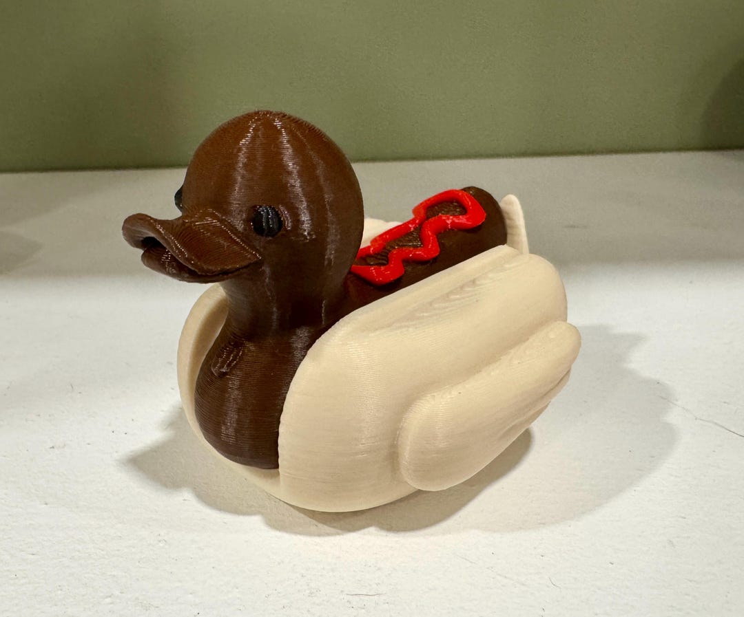 Hot Dog W/ Ketchup Dog Duck Figure Toy - Etsy
