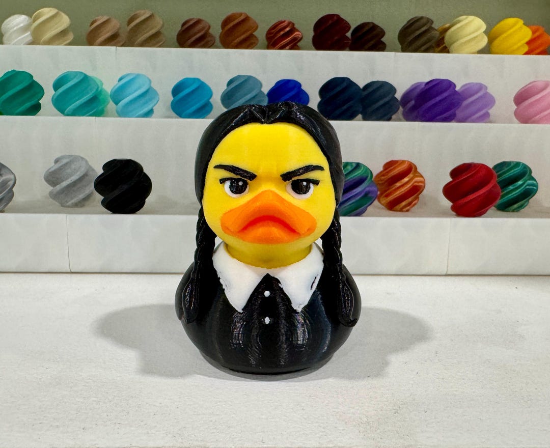 Addams Gothic Girl Wednesday Duck Figure Toy - Etsy
