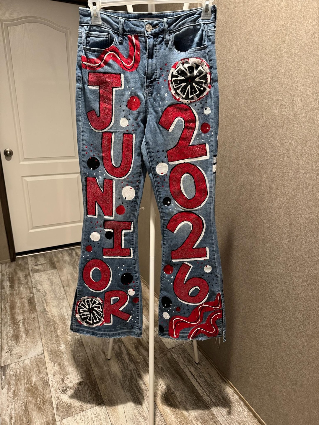 Custom Painted Denim Jeans: Personalized School Spirit, Graduation - Etsy