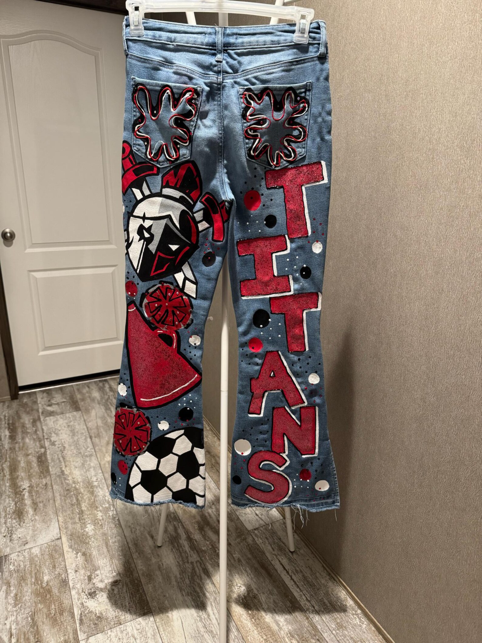 Custom Painted Denim Jeans: Personalized School Spirit, Graduation - Etsy