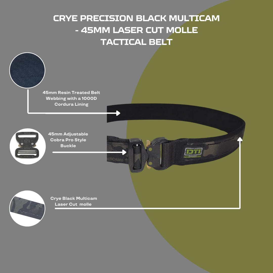 Crye Precision Black Multicam - 45mm Laser Cut Molle Tactical Belt - Etsy