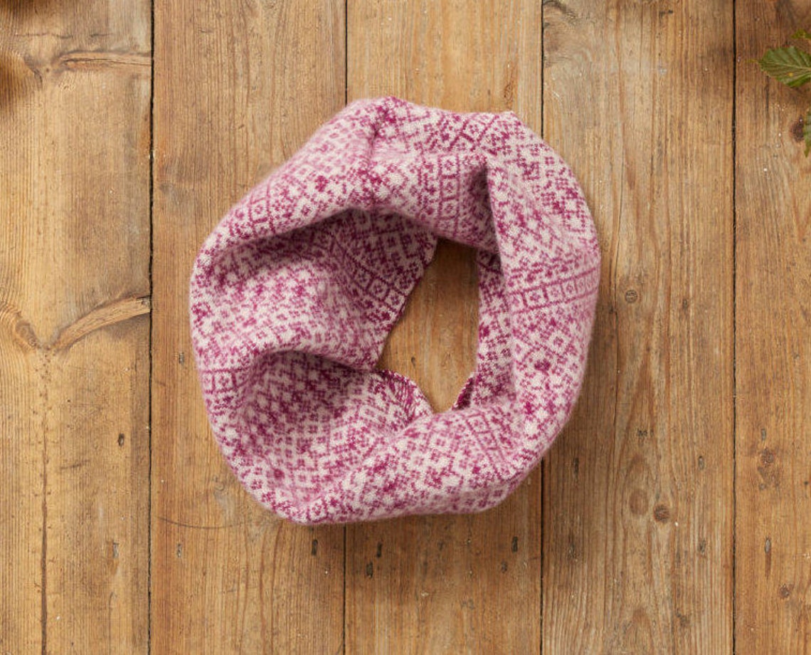 Purple Snood, Fair Isle Snood, Infinity Scarf, Loop Scarf, Purple Cowl ...