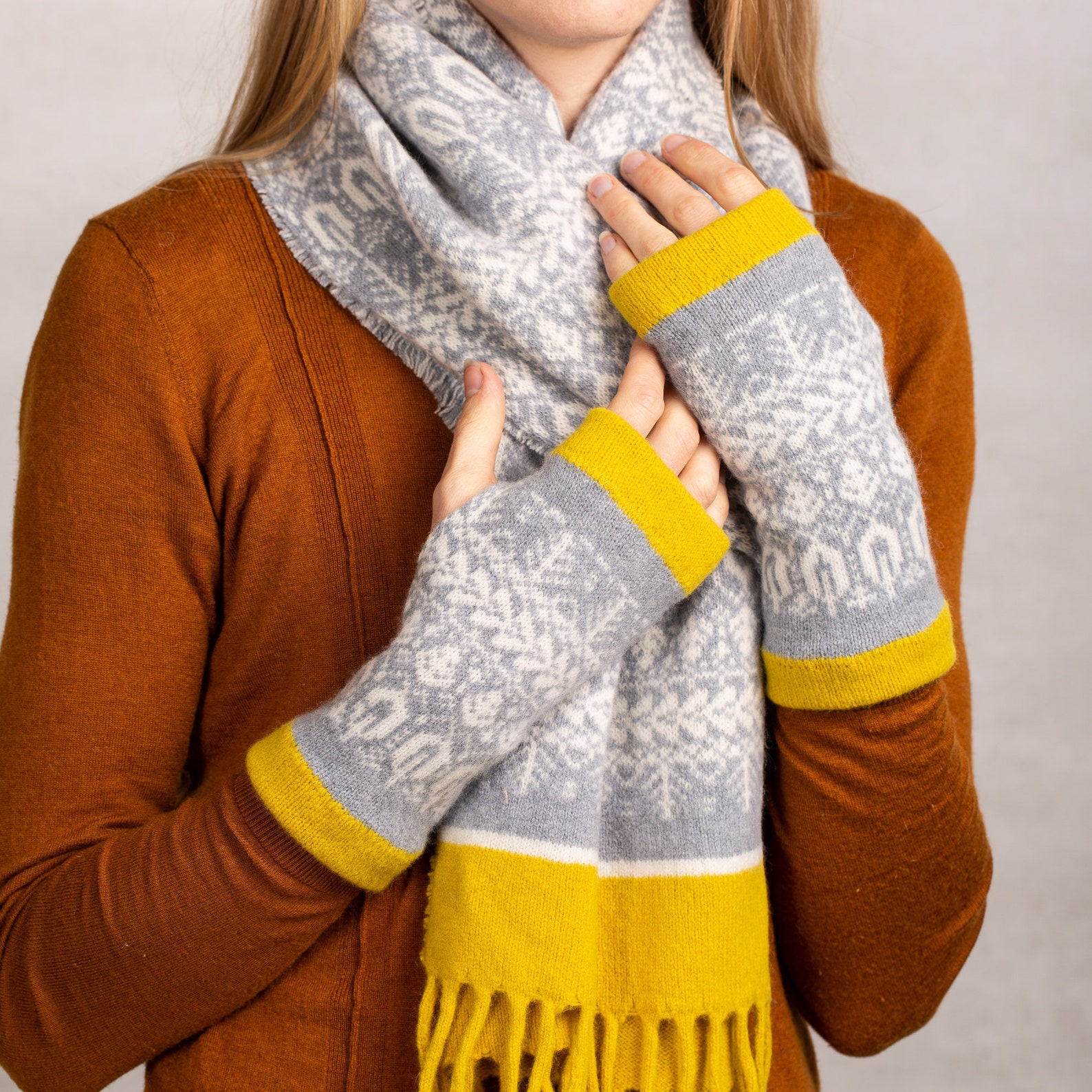 Soft Knitted Snood, Green Cowl Neck Scarf, Grey Snood, Knitted Snood ...