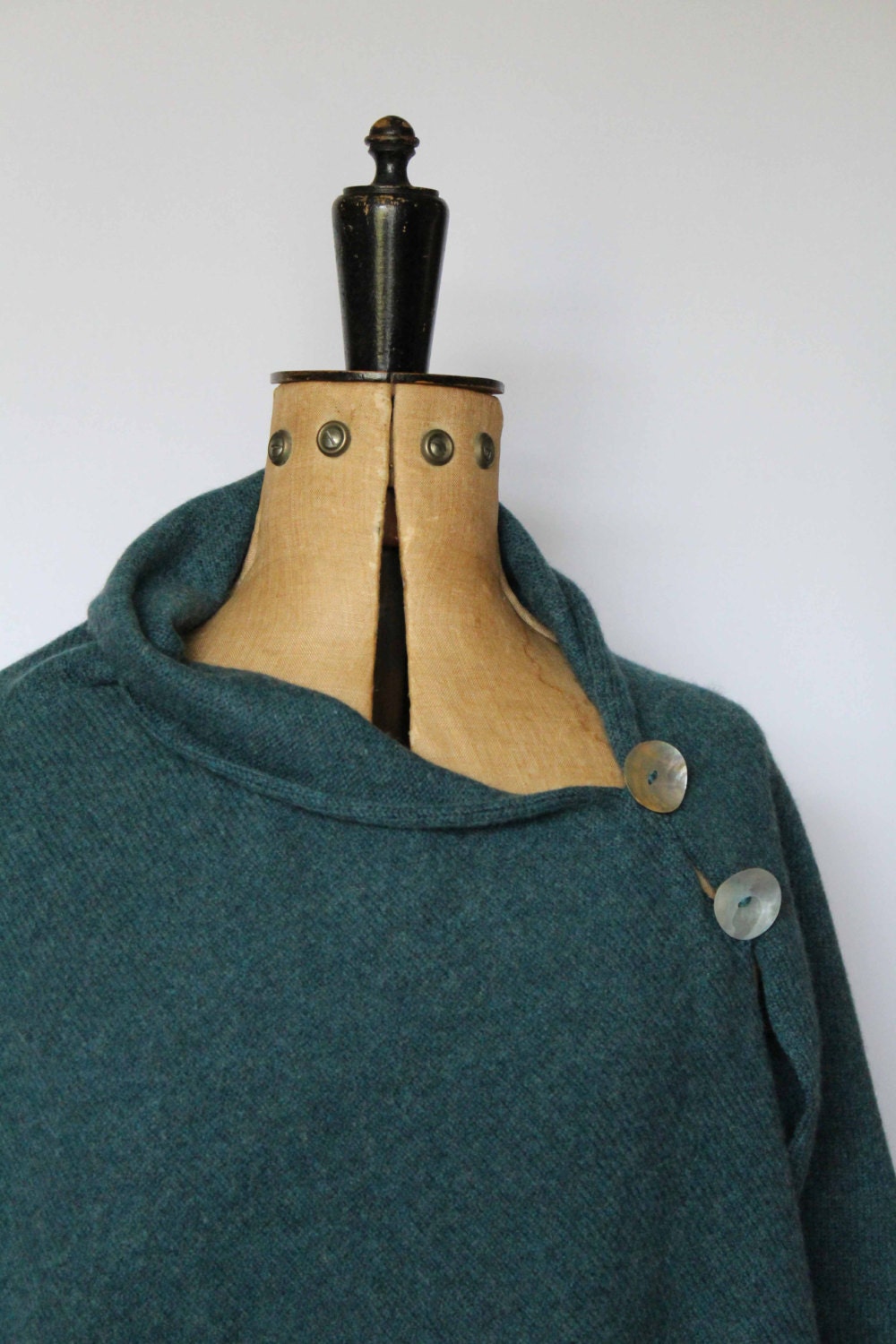 Knitted Button Wrap, Teal Wrap, Green Wrap, Womens Wrap, Wool Wrap ...