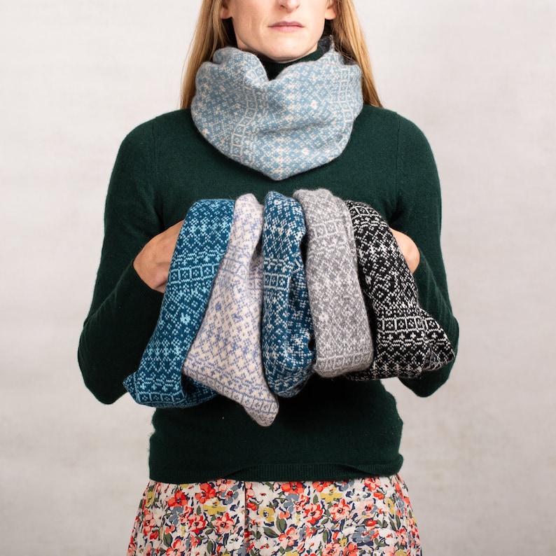 Teal & Blue Snood, Fair Isle Snood, Infinity Scarf, Loop Scarf, Blue ...