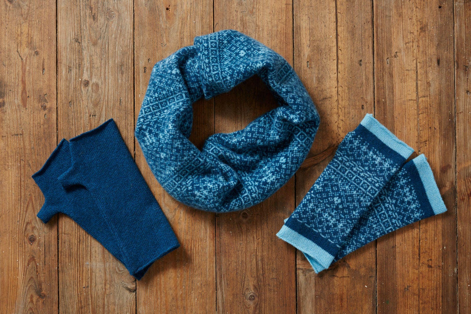 Teal & Blue Snood Fair Isle Snood Infinity Scarf Loop - Etsy