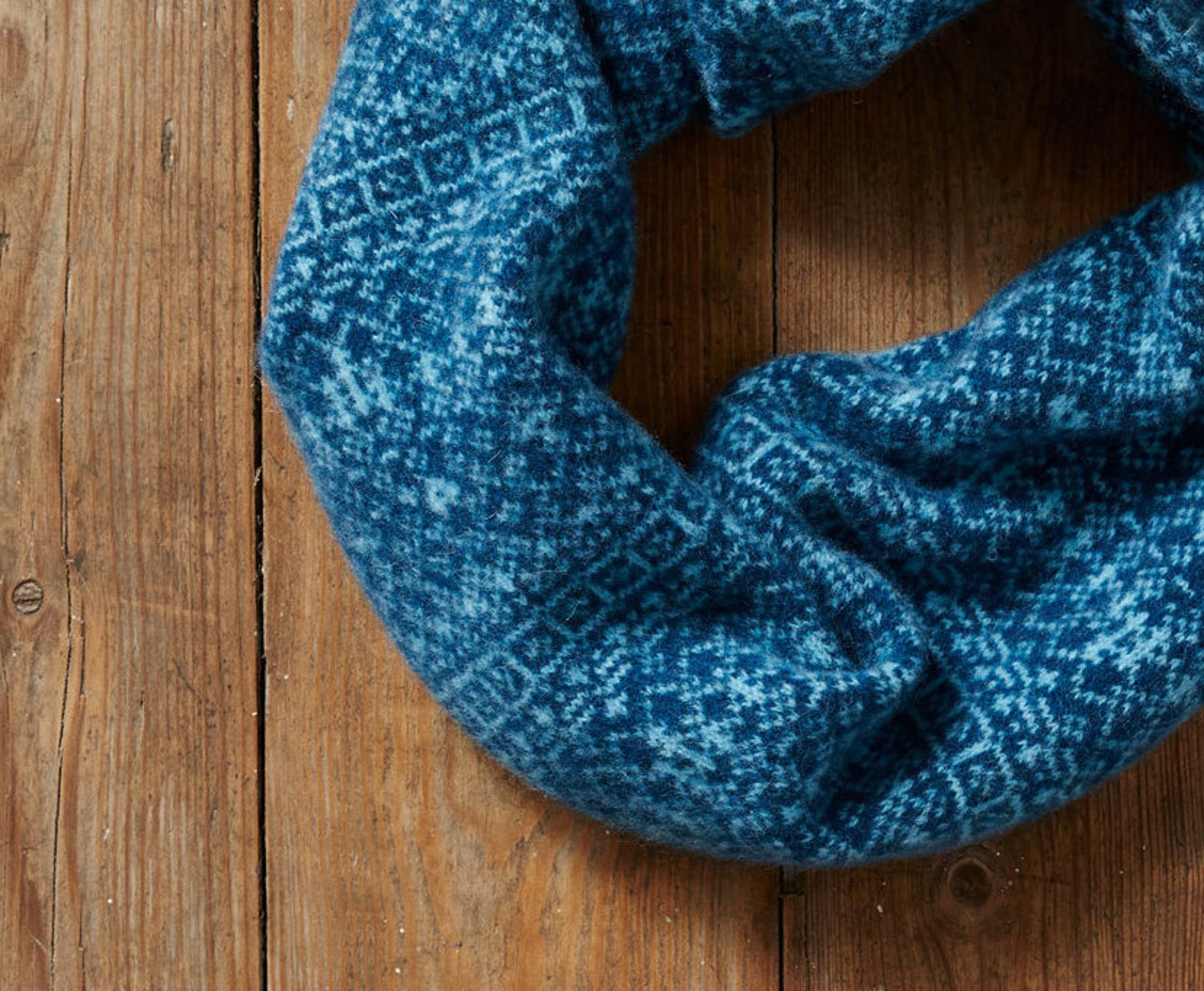 Diesel Snood Fair Isle Snood Blue Infinity Scarf Loop - Etsy