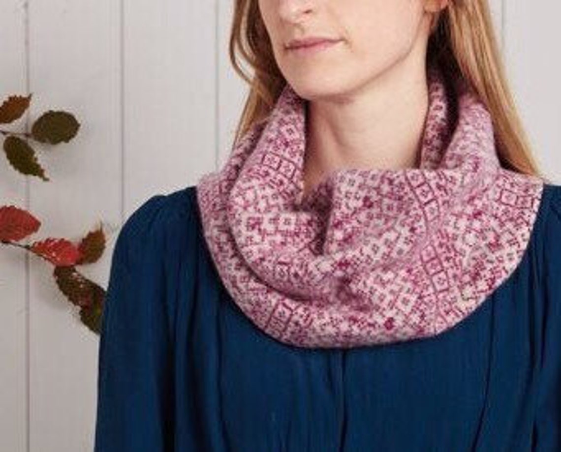 Purple Snood, Fair Isle Snood, Infinity Scarf, Loop Scarf, Purple Cowl ...