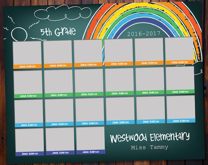 PHOTOSHOP School Class Photo Template 8x10 Photoshop File - Etsy