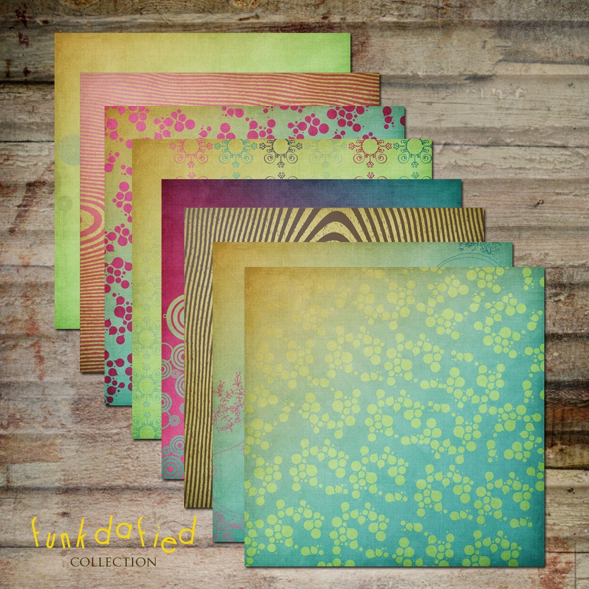 Funkdafied Digital Scrapbook Paper Pack 12x12300 Dpi - Etsy