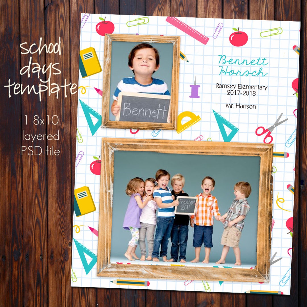 PHOTOSHOP School Class Photo Template - 8x10 Photoshop File - Etsy