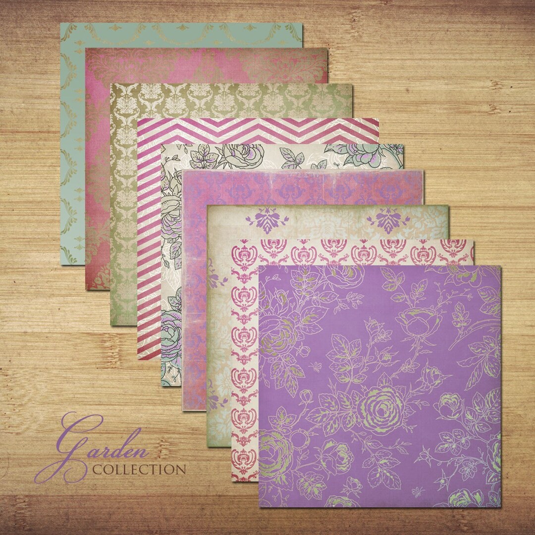 Garden Digital Scrapbook Paper Pack 12x12300 Dpi 9 - Etsy