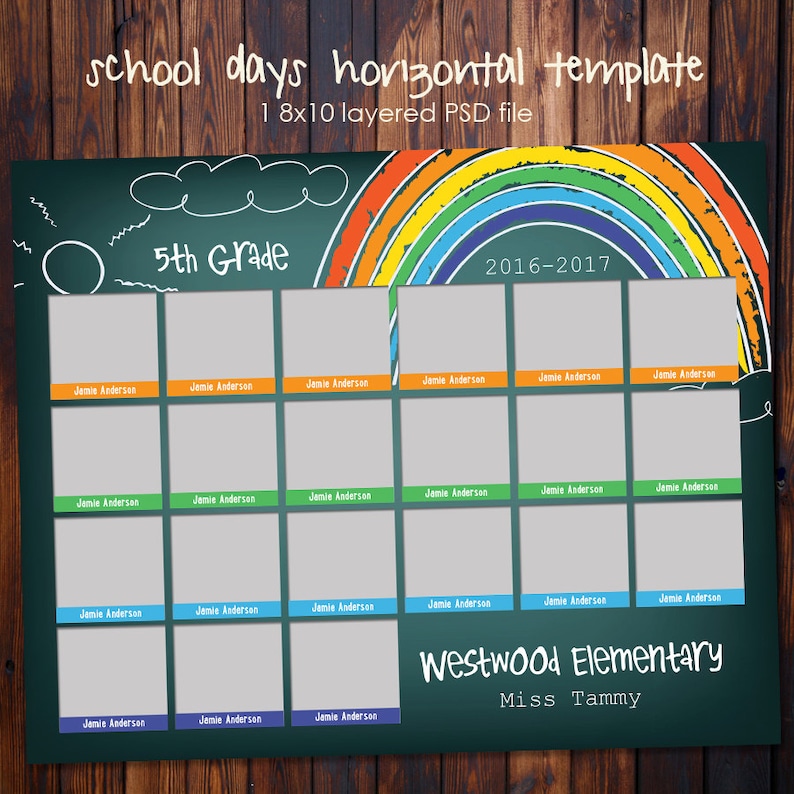 PHOTOSHOP School Class Photo Template - 8x10 Photoshop File - Etsy