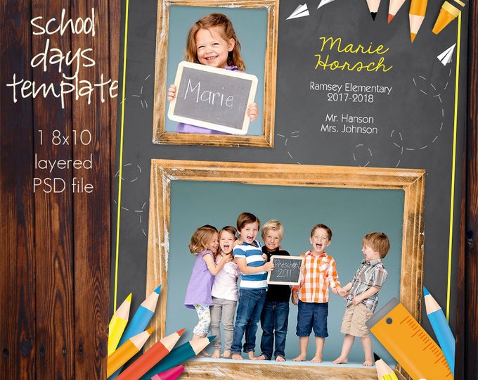 PHOTOSHOP School Class Photo Template 8x10 Photoshop File school ...