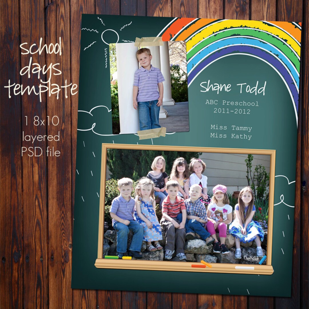 School Class Photo Template - 8x10 Photoshop File - Etsy