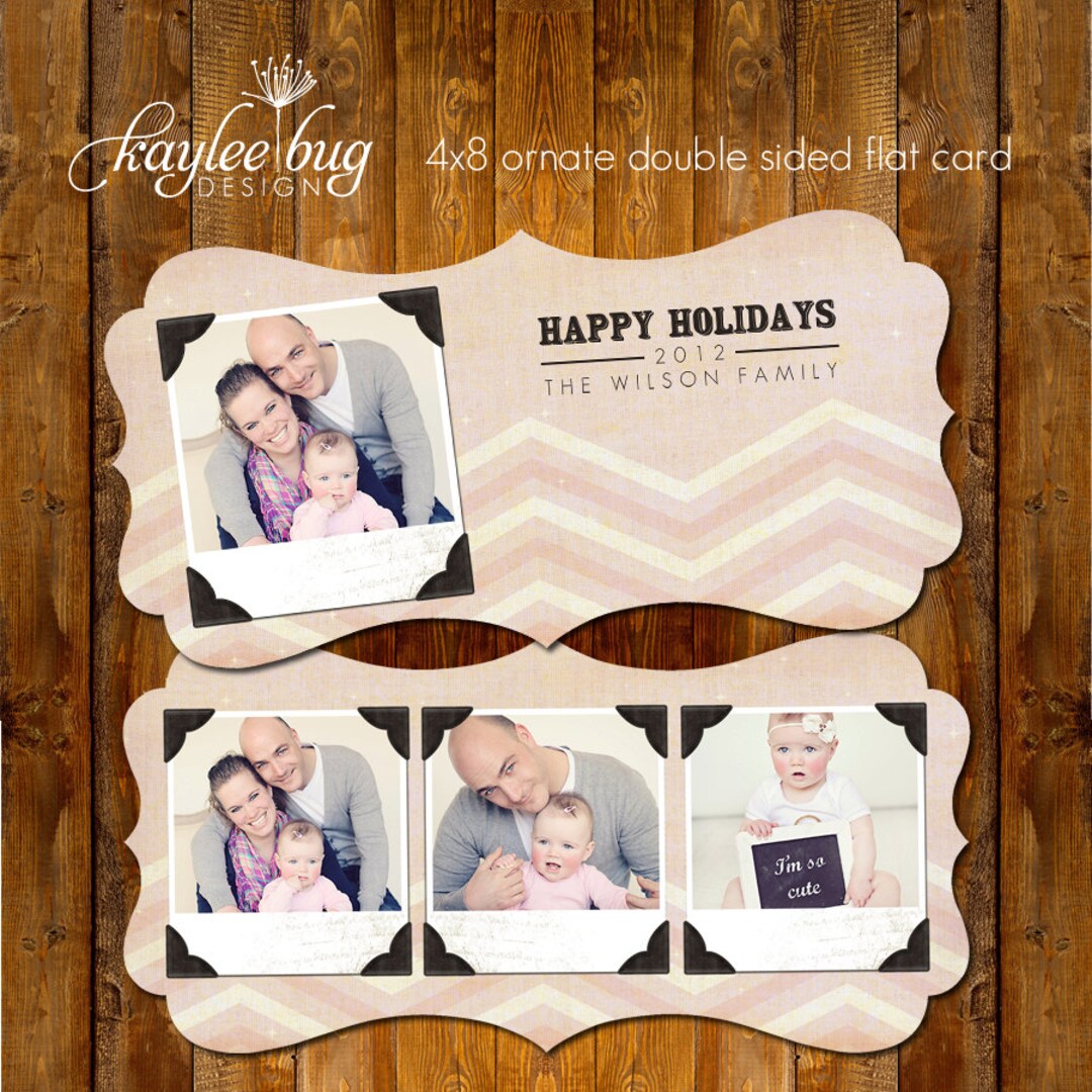 4x8 Holiday Card 2012 PSD Template Photo Corners - Etsy