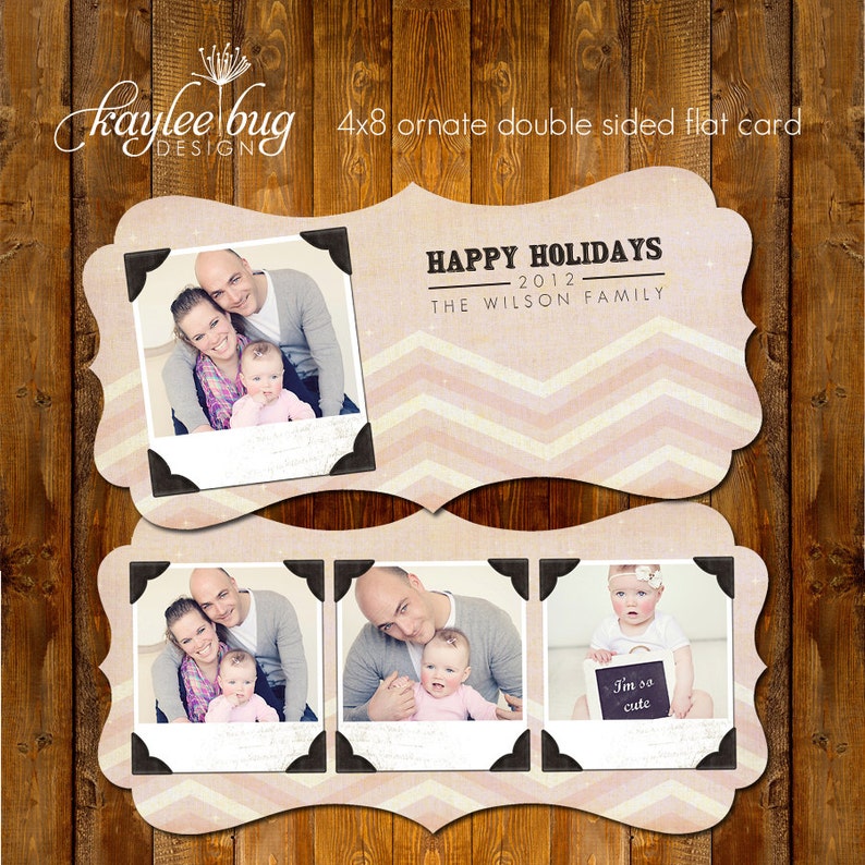 4x8 Holiday Card 2012 PSD Template Photo Corners - Etsy