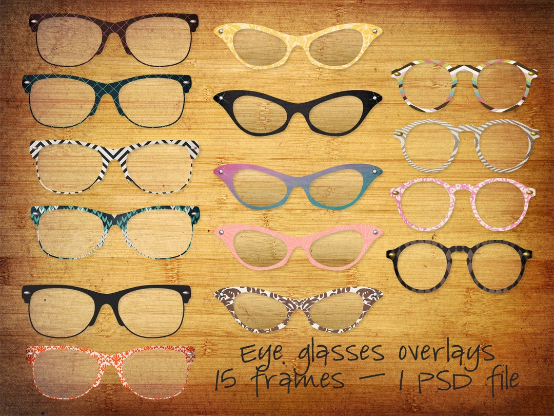Eye Glasses Frames Digital Overlays Photoshop File - Etsy