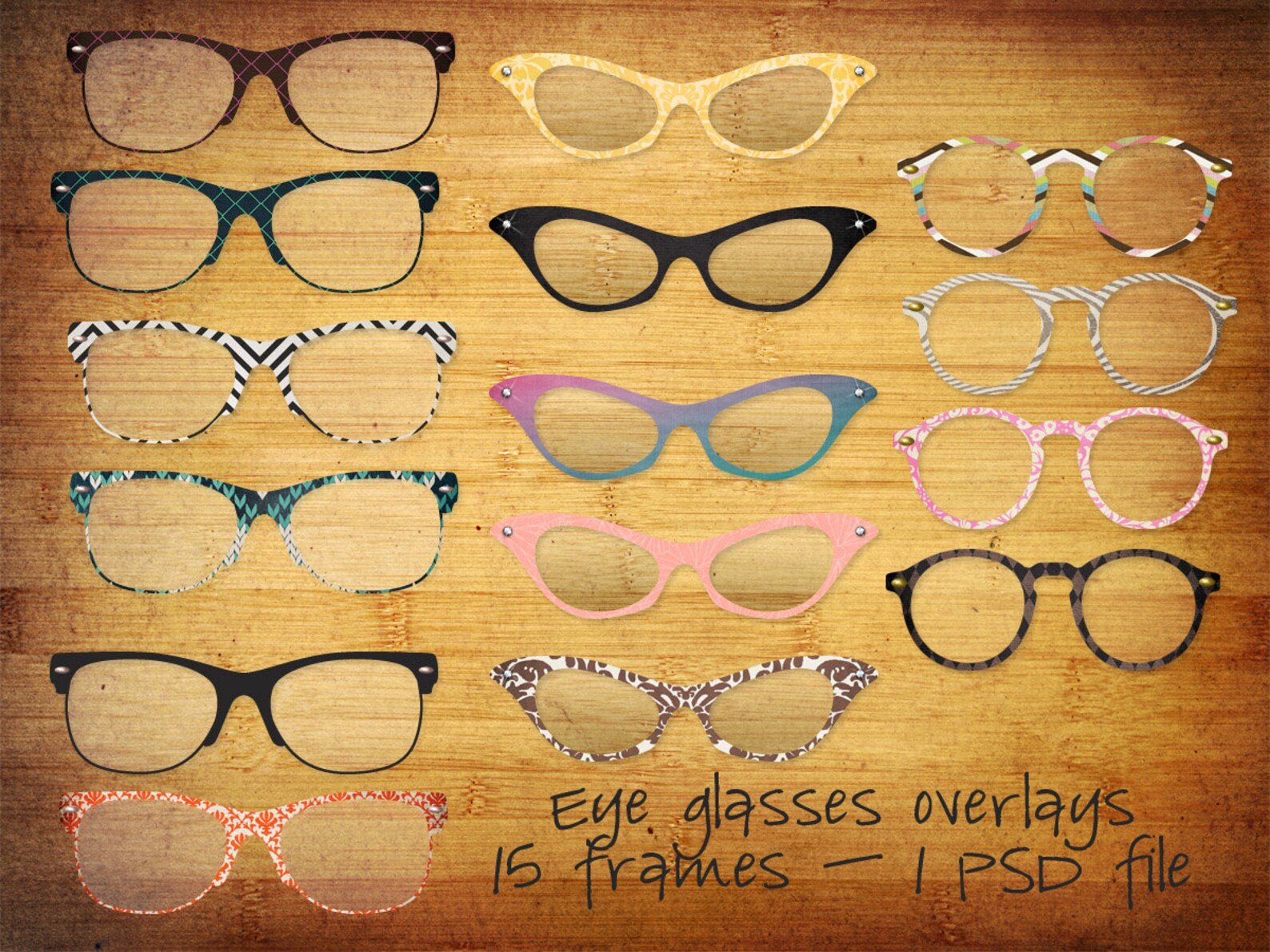 Eye Glasses Frames Digital Overlays Photoshop File - Etsy