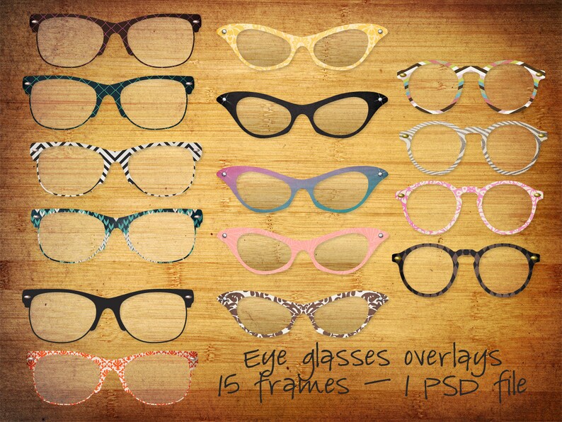 Eye Glasses Frames Digital Overlays Photoshop File - Etsy
