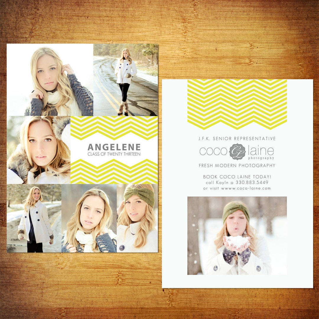 5x7 Senior Rep Cards PSD Template - Zig Zag to Match Your LOGO - Etsy