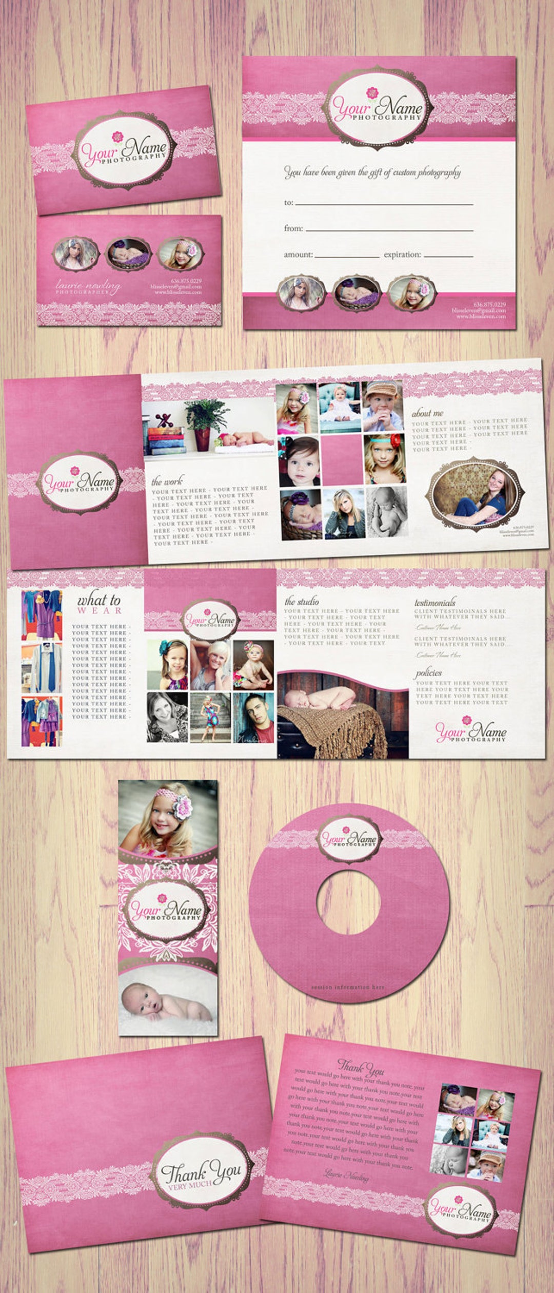 Boutique Marketing Package Pink Lace Photography - Etsy