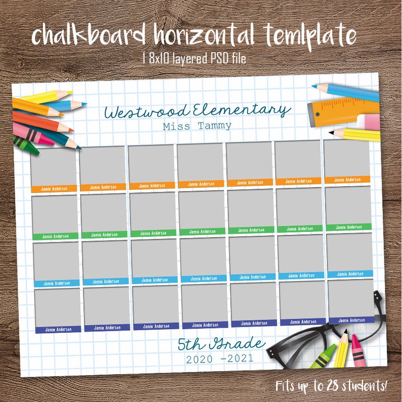 PHOTOSHOP Grid School Class (28 Photos!!) Template - 8x10 Photoshop ...