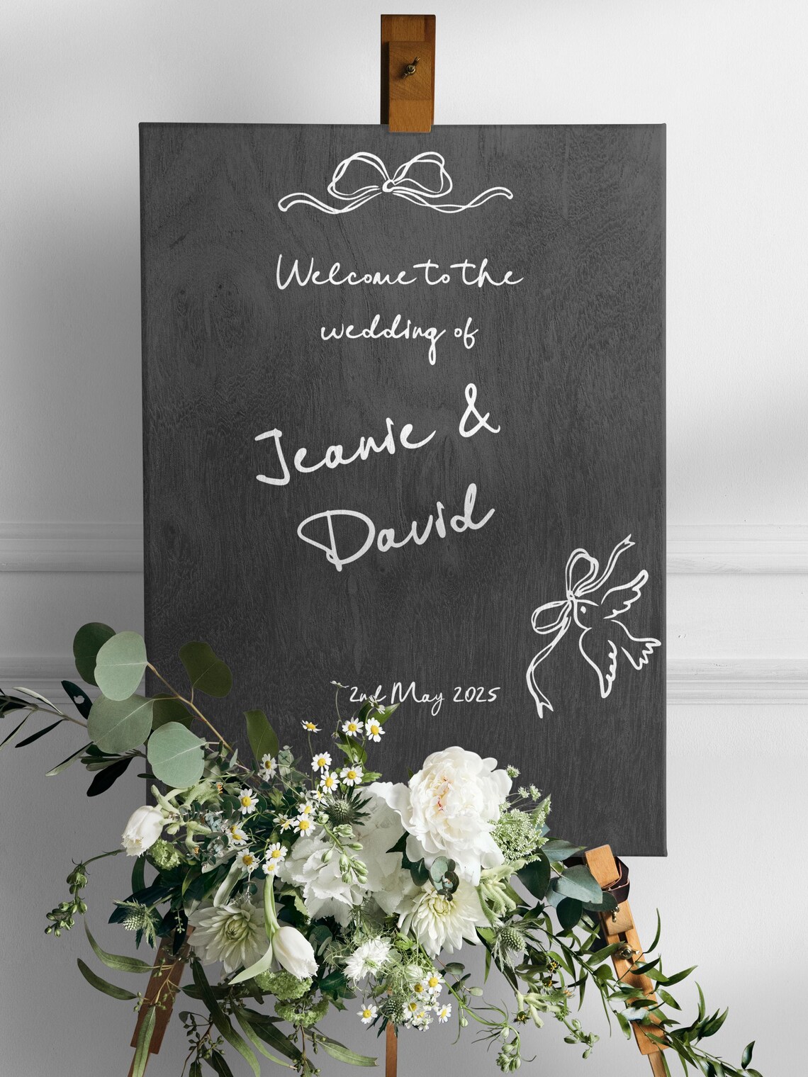 Personalised Wedding Sign Vinyl Decal: Dove and Bow Design - Etsy