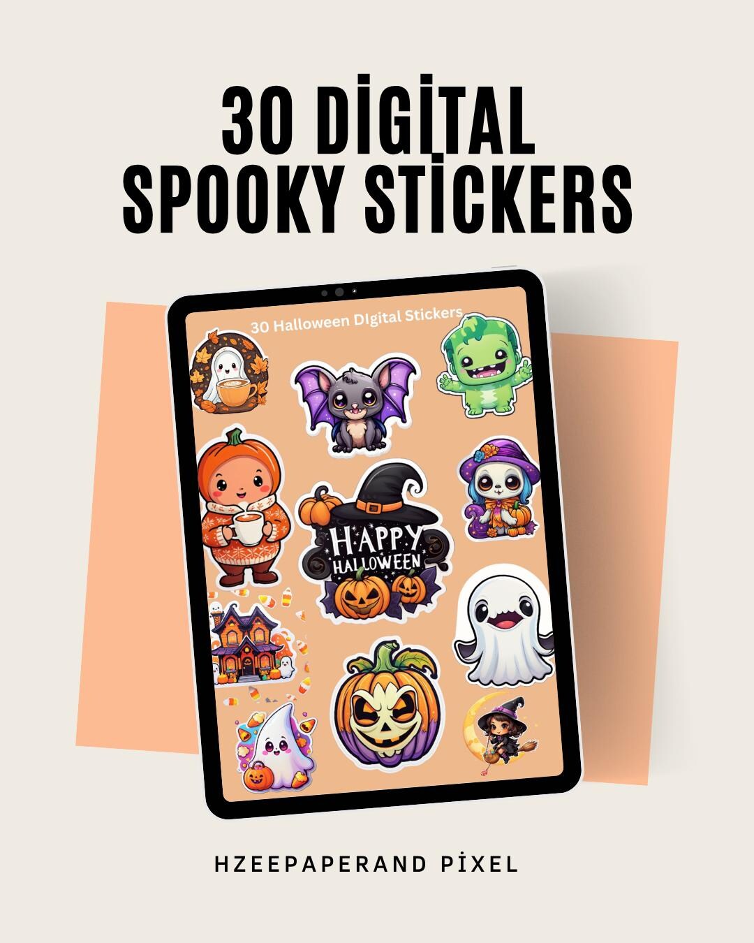 30 Halloween Digital Stickers – Printable & Digital Sticker Pack for ...