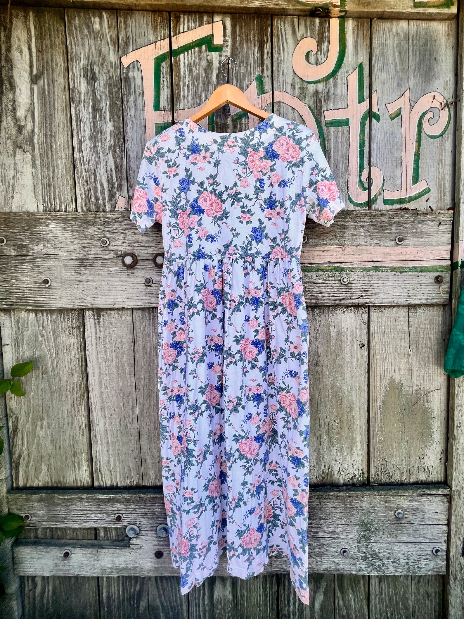 90s Floral Dress Spot Light Vintage Flowy Button Down Maxi Dress Medium ...