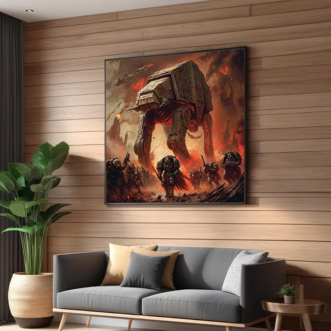 Futuristic Mech Battle Canvas, Scifi Art, Mech Warriors Print, Wall Art ...