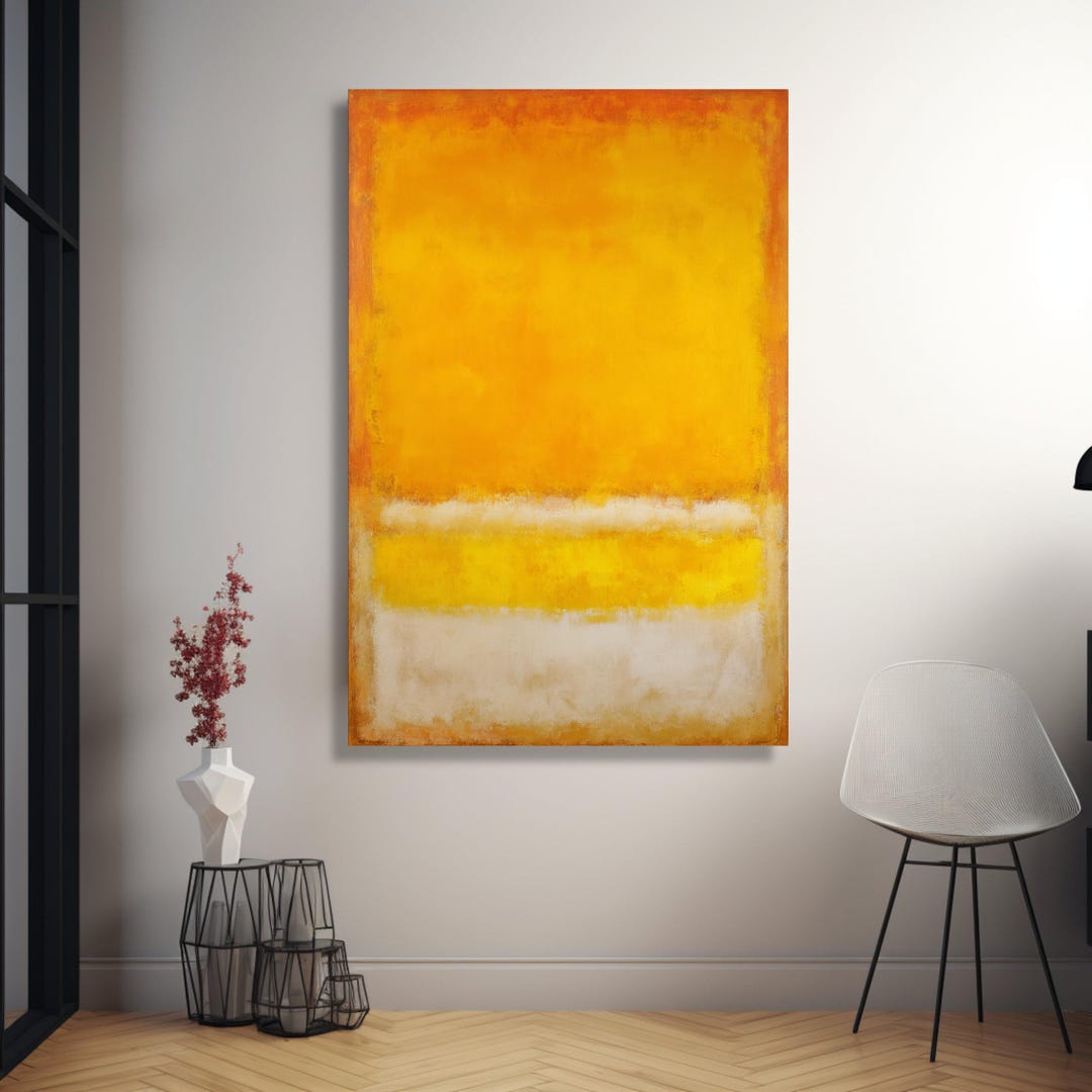 Warm Yellow Abstract Canvas, Mark Rothko Inspired Wall Art, Modern ...