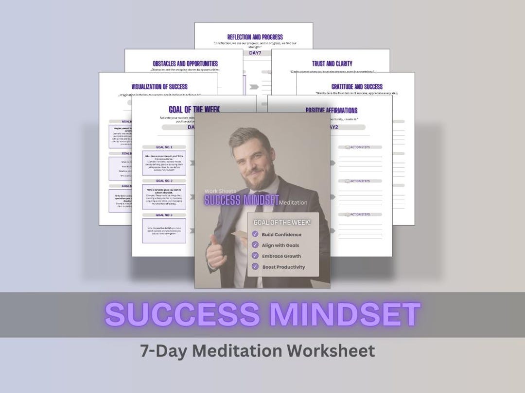 Success Mindset Worksheet • Vision Board • Positive Thinking • Vision ...